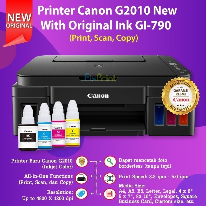 Jual Printer Canon Pixma G2010 G2020 New All-In-One Infus Bh7 Dan Ch7 ...