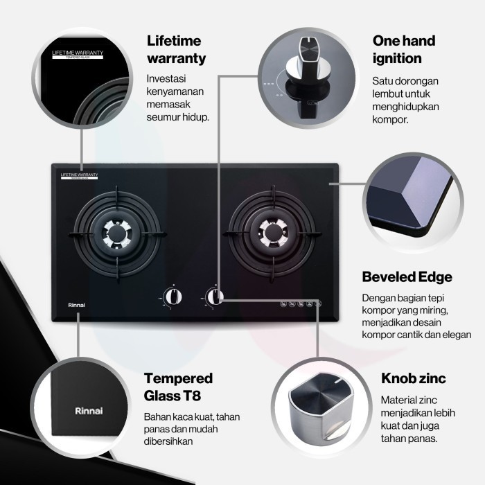 Jual Built-In Gas Hob Rinnai Kompor Gas Tanam 2 Tungku Rinnai Rb-772 Ro (G) | Shopee Indonesia