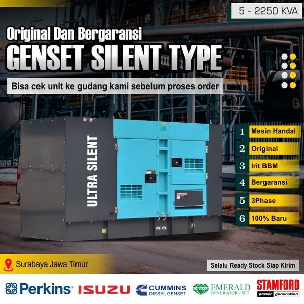 Jual Mesin Genset 300 Kva Perkins Cummins Isuzu Emerald Surabaya ULTRA SILENT | Shopee Indonesia