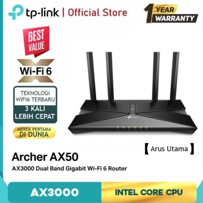 Jual Tp-Link Archer Ax50 Ax3000 Dual Band Gigabit Wi-Fi 6 Router ...