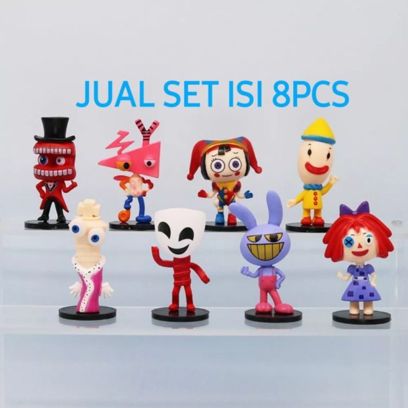 Jual The Amazing Digital Circus FIGURE SET Isi 8pcs Pomni Jax Gangle ...