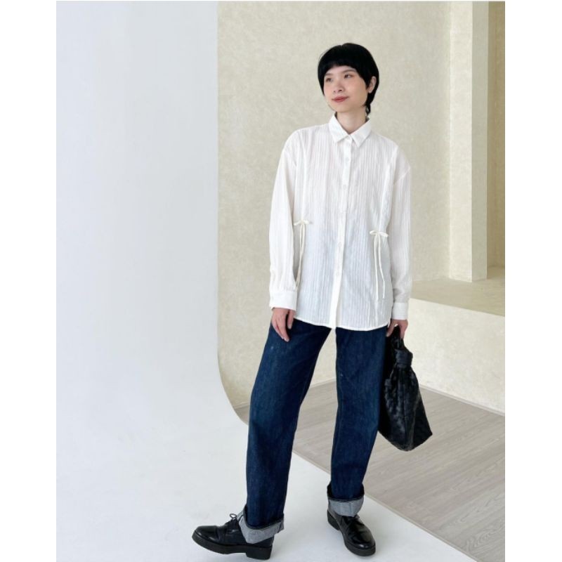 Jual ribbon shirt white | Shopee Indonesia