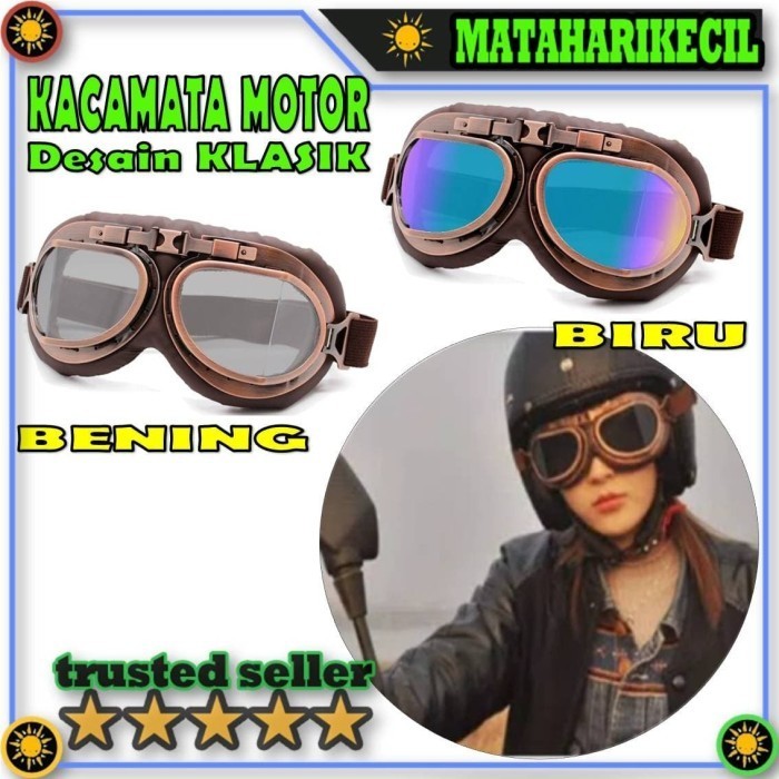 Jual Kacamata Motor Touring Turing Gede Desain Klasik Vintage | Shopee ...