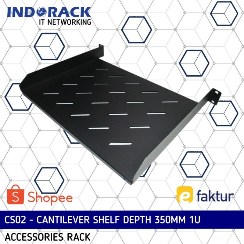 Jual CS02 - Cantilever Shelf Depth 350mm 1U Flat Ambalan Tatakan Rak ...