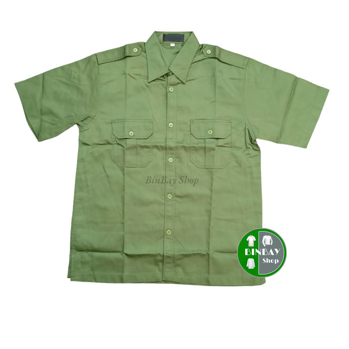 Jual KEMEJA SERAGAM PANGKAT HIJAU HANSIP | Shopee Indonesia
