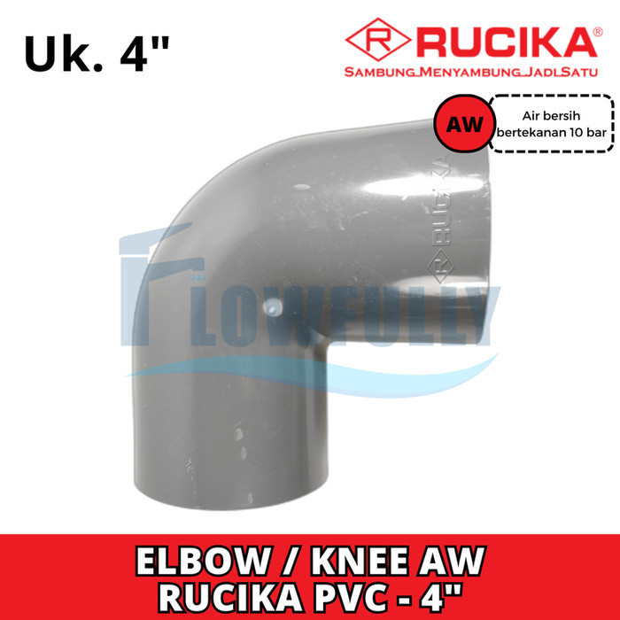 Jual ELBOW AW 4 inch RUCIKA KNEE KNIE TS 4" TEBAL 90° PVC | Shopee Indonesia