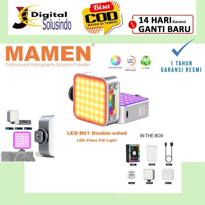 Jual Mamen LED-D01 Double-sided (LED Video Light Portable) | Shopee ...