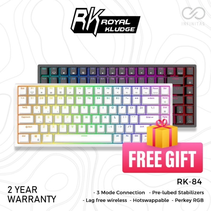 Jual Royal Kludge RK84 / RK-84 Hotswap Gaming Mechanical Keyboard ...