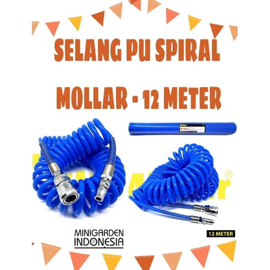 Jual Selang Kompresor Pu Spiral 12Meter Mollar Recoil Compressor Hose ...