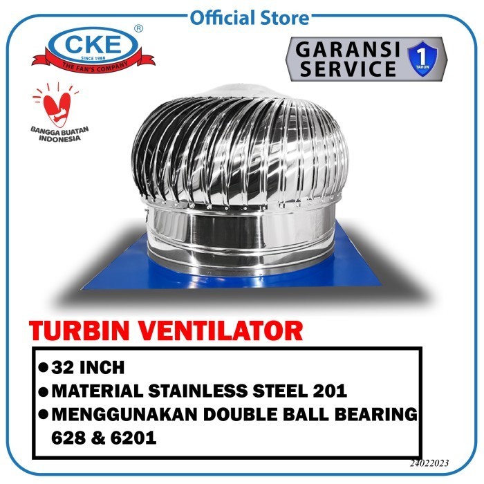 Jual TURBIN VENTILATOR 32" TB-TG800-SS-NB-AS EXHAUST FAN ROOF ATAP ...