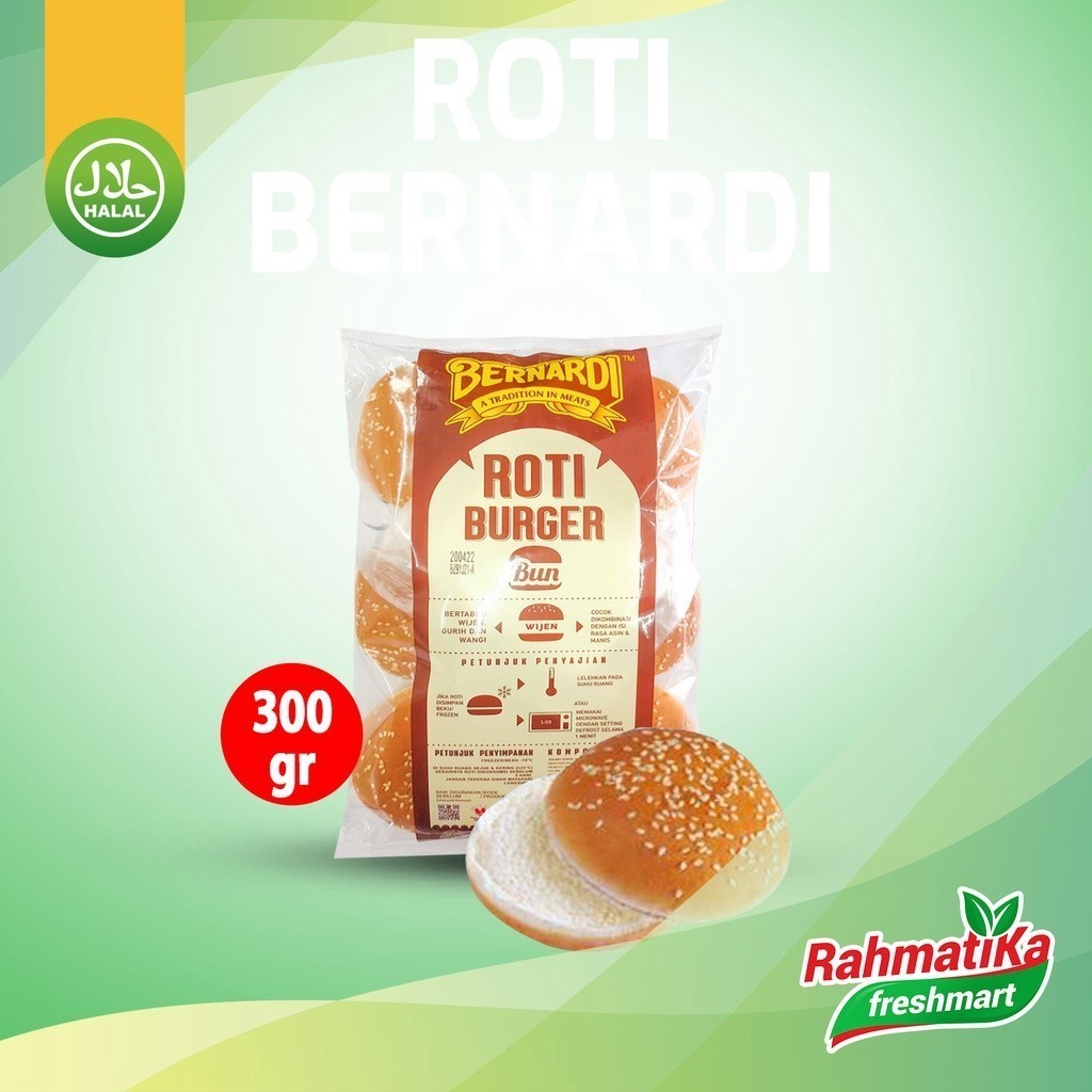 Jual Roti Burger Wijen Bernardi 300 gram | Shopee Indonesia