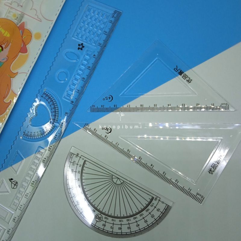 Jual PENGGARIS 4 IN 1 / RULER / BOCAI / GARISAN / BUSUR DERAJAT ...