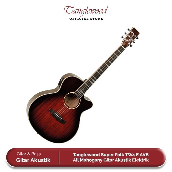Jual Tanglewood TW4 E AVB All Mahogany Super Folk Gitar Akustik Elektrik | Shopee Indonesia