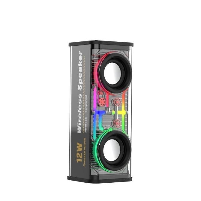 Jual Speaker Lenyes S220 12W Rgb Light Bluetooth 5.3 Tws Transparant ...