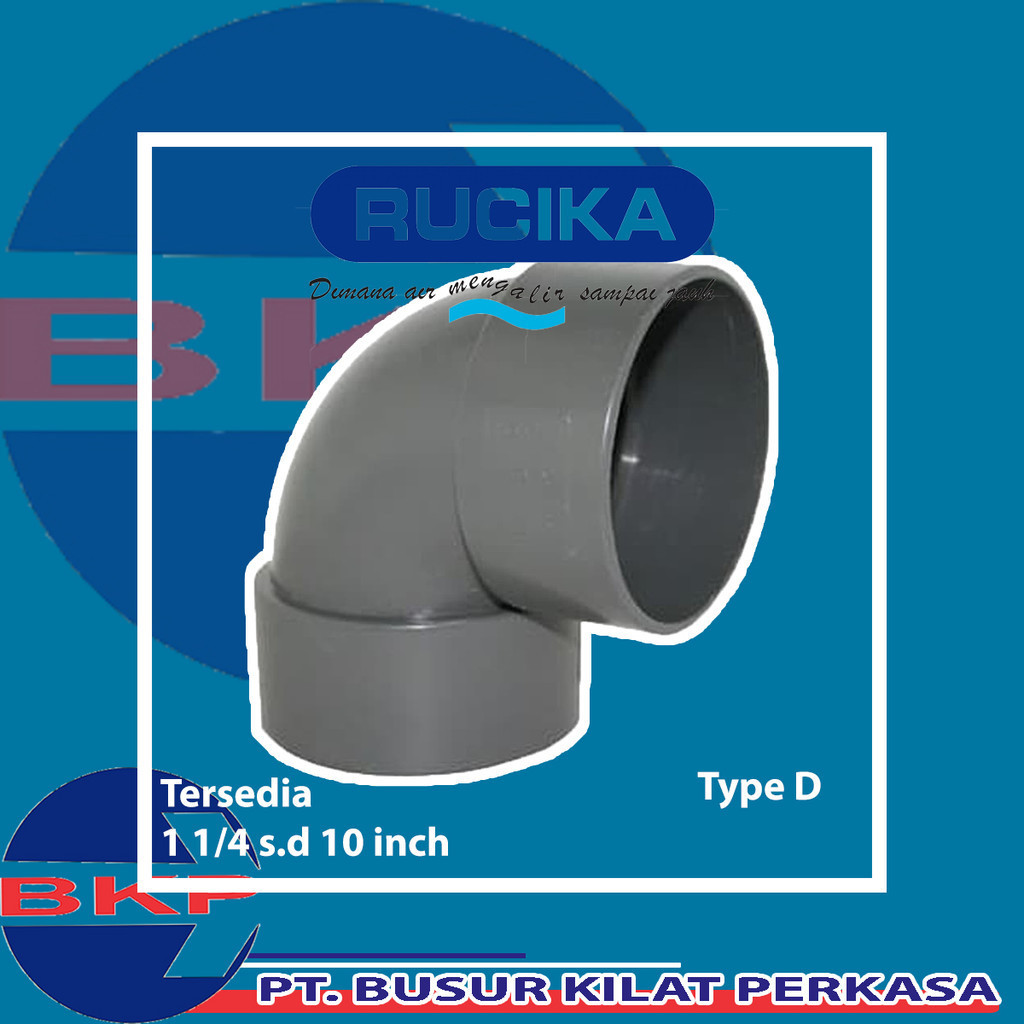 Jual Knie 1 1/2 Inch (D) Elbow 90" Pvc Rucika / Sambungan Pipa / Pipa Fitting | Shopee Indonesia