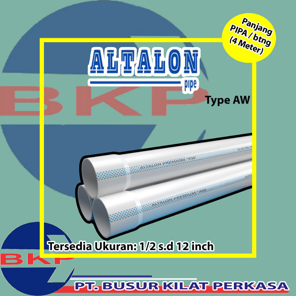Jual Pipa Pvc Altalon uk. 1/2 inch type AW | Shopee Indonesia
