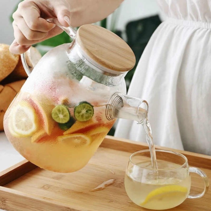 Jual Teko Teh Kaca Ukuran Besar / Teapot Wooden 1,8Liter | Shopee Indonesia