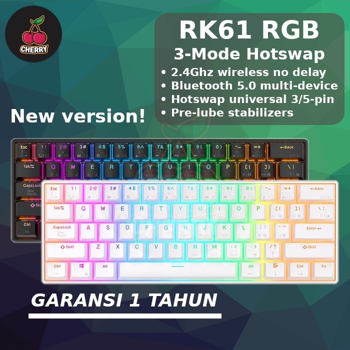 Jual Royal Kludge Rk61 Rgb Wireless Bluetooth Mechanical Keyboard ...