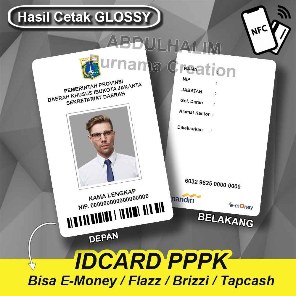 Jual id card PPPK idcard PNS DKI Jakarta hasil cetak GLOSSY Berkualitas ...
