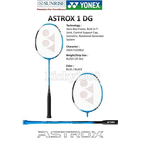Jual RAKET BADMINTON YONEX ASTROX 1 DG - HEAD HEAVY BALANCE - HIGH ...