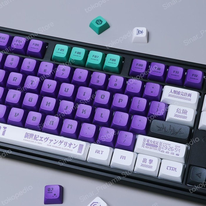 Jual Keycap Keycaps Evangelion 139 Set Pbt Profile Cherry Oem Eva 01 ...