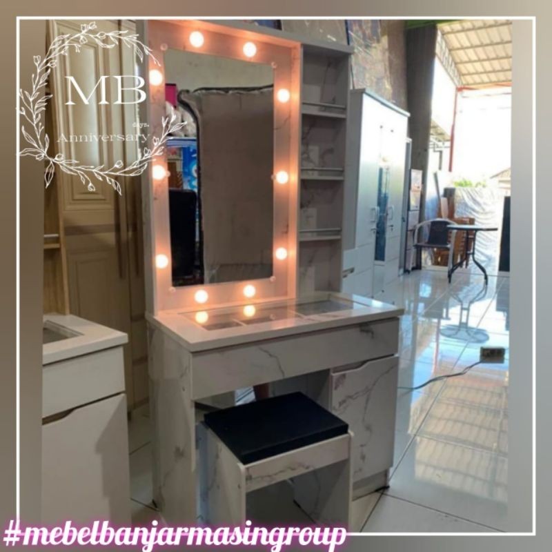 Jual Meja Rias Marble/Putih Belampu New | Shopee Indonesia