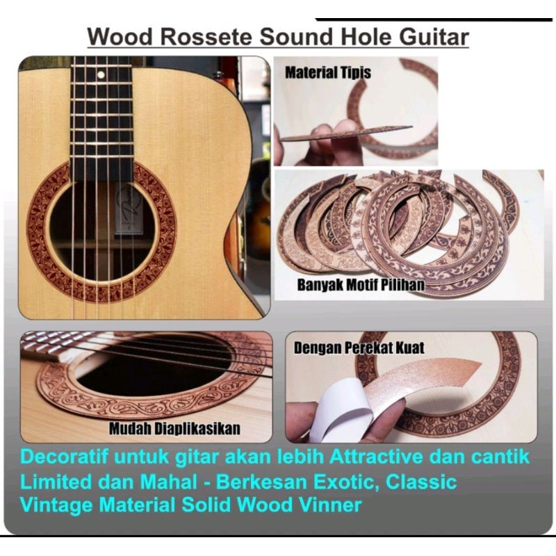 Jual Stiker lubang gitar-rosete sticker kayu tinggal tempel- rosete ...