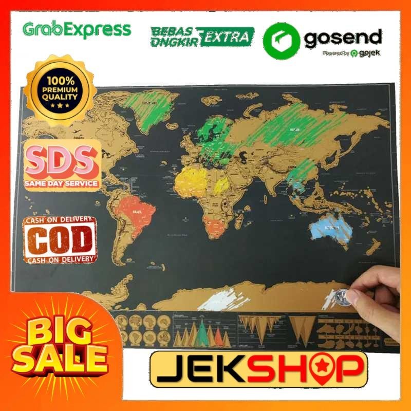Jual Poster Peta Dunia Hiasan Dinding Scratch Map - ZJP-M017 Wu Fang ...