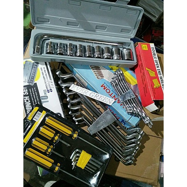 Jual PAKET PROMOSI 4 TOOL SET - KUNCI RING SET 8 PCS - KUNCI PAS SET 8 ...