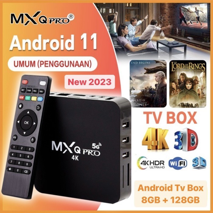 Jual Promo Android Tv Box Mxq Pro 5G 4K 8Gb Ram + 128Gb Rom Smart Android Tv Box . | Shopee ...