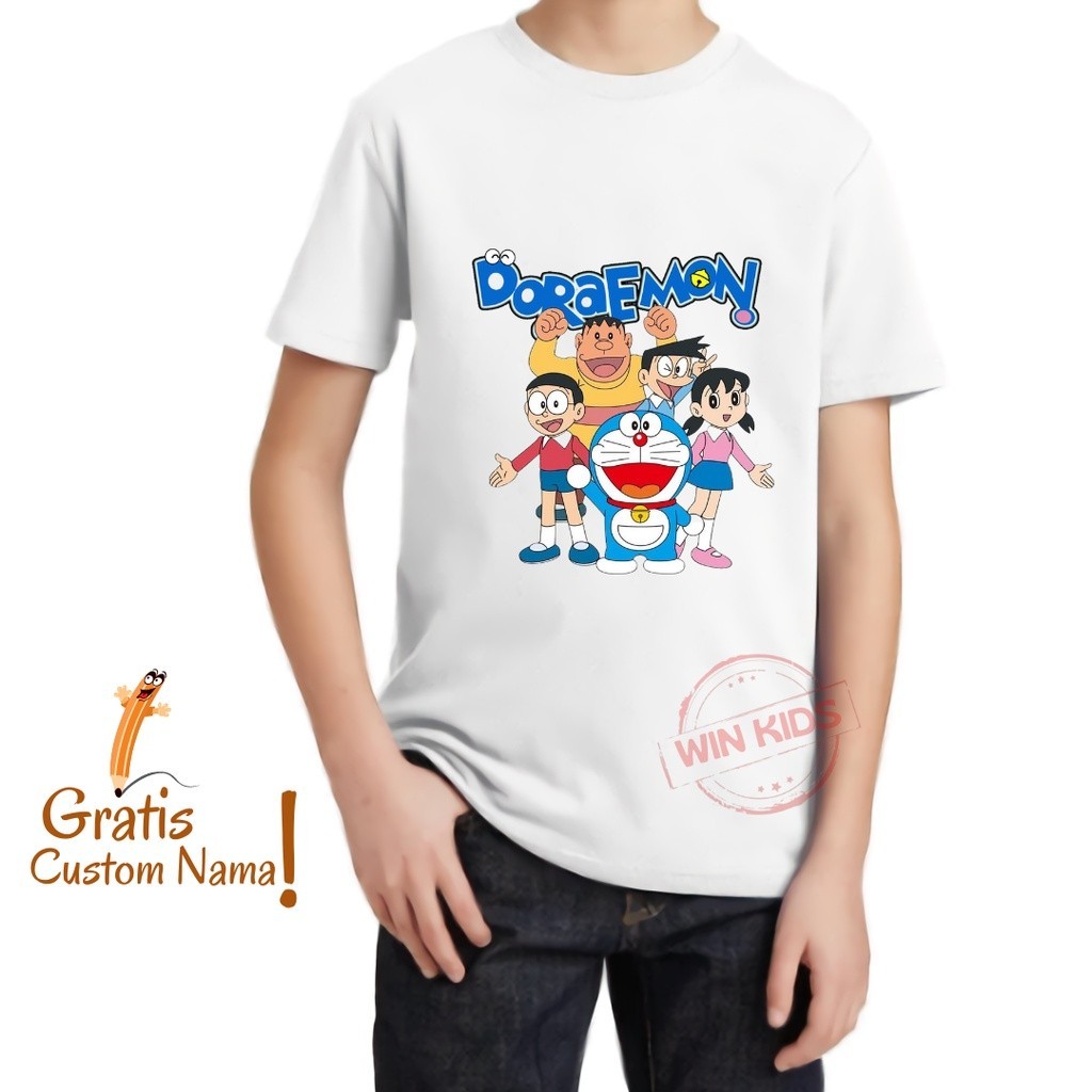 Jual PREMIUM Kaos Baju Doraemon Anak Baju Couple Keluarga Sablon Nama ...