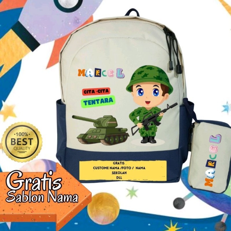 Jual TAS ANAK SEKOLAH TK SD / TAS RANSEL SEKOLAH ANAK CITA-CITA TENTARA ...