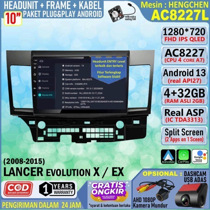 Jual Paket Headunit Android 10 inch + Frame + Soket PNP Mitsubishi ...