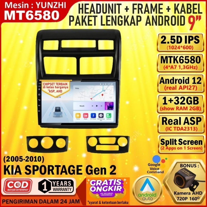Jual Headunit Android MT6580 1/32GB+Soket+Frame 9 inch KIA Sportage Gen ...