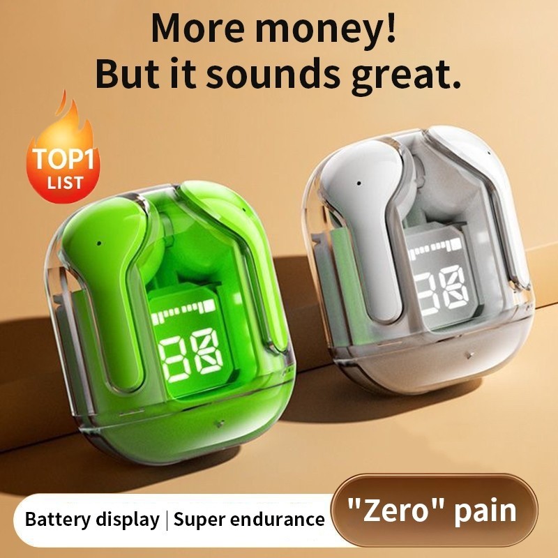 Jual Wireless Earphones Bluetooth with Mic Earbuds EarPods Headphone ...