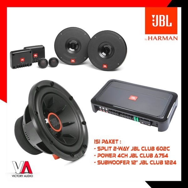 Jual PAKET AUDIO MOBIL FULL SET SOUND SYSTEM JBL CLUB SERIES 2 - SPEAKER SPLIT 2-WAY CLUB 602C ...