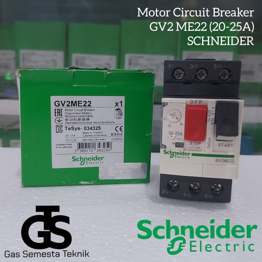 Jual MOTOR CIRCUIT BREAKER GV2ME22 (20-25A) SCHNEIDER | GV2 ME22 ...
