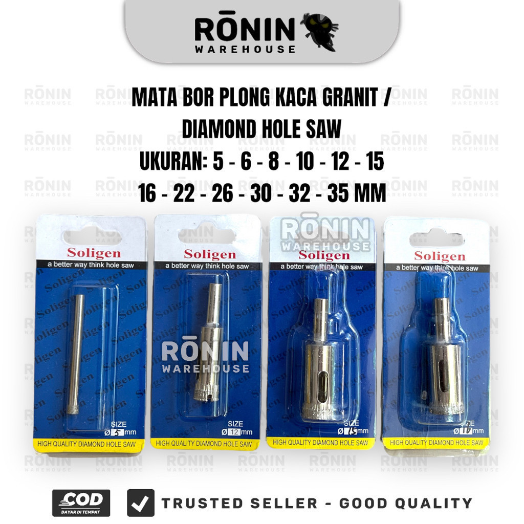 Jual SOLIGEN Mata Bor Plong Kaca Granit 5 6 8 10 12 15 16 22 26 30 32 ...