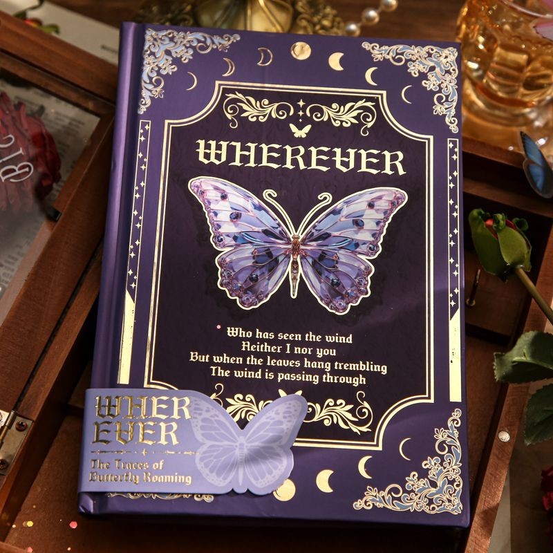 Jual Good-looking Butterfly Trail Parade Hard Cover Notebook Hot Gold ...