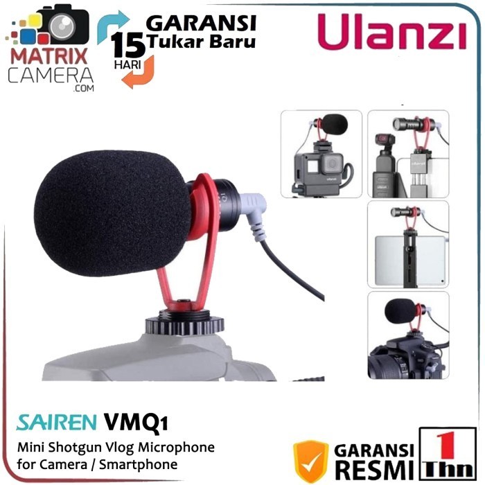 Jual Ulanzi Sairen Vm-Q1 Mini Shotgun Mic Microphone For Camera Smartphone | Shopee Indonesia