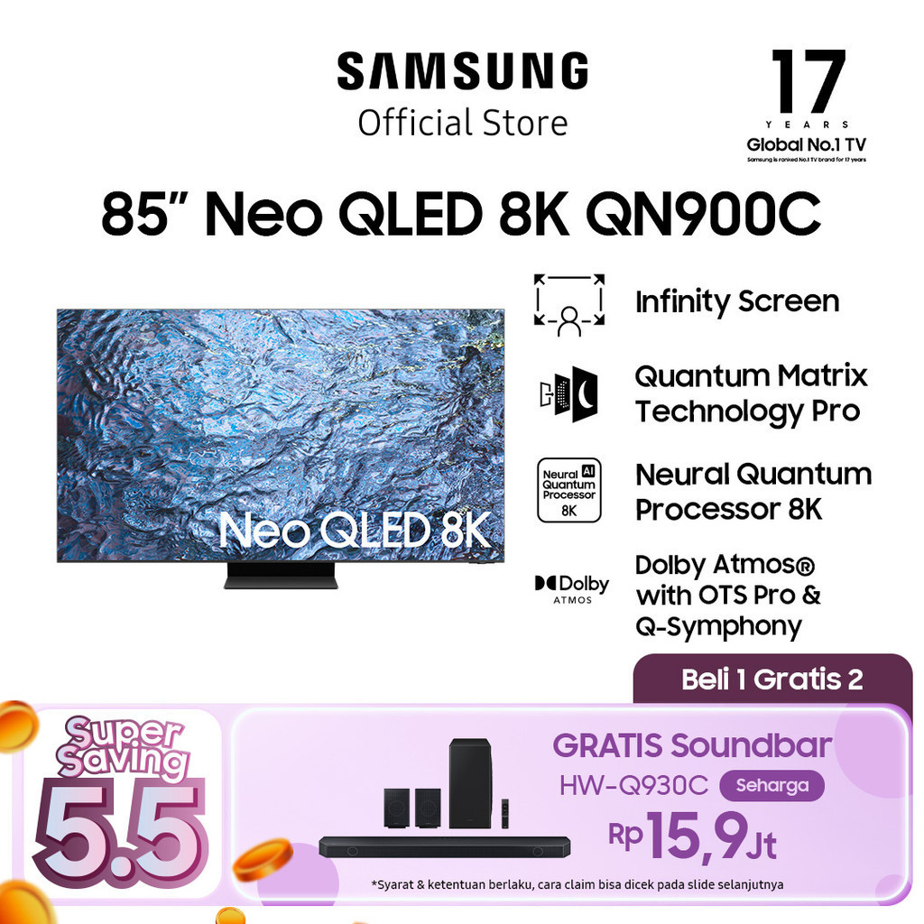 Jual Samsung Smart TV 85 inch Neo QLED 8K QN900C dengan Neural Quantum ...