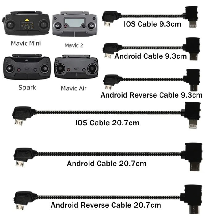 Jual KABEL REMOTE USB OTG DJI MAVIC MINI AIR 2 PRO SPARK 30CM | Shopee ...