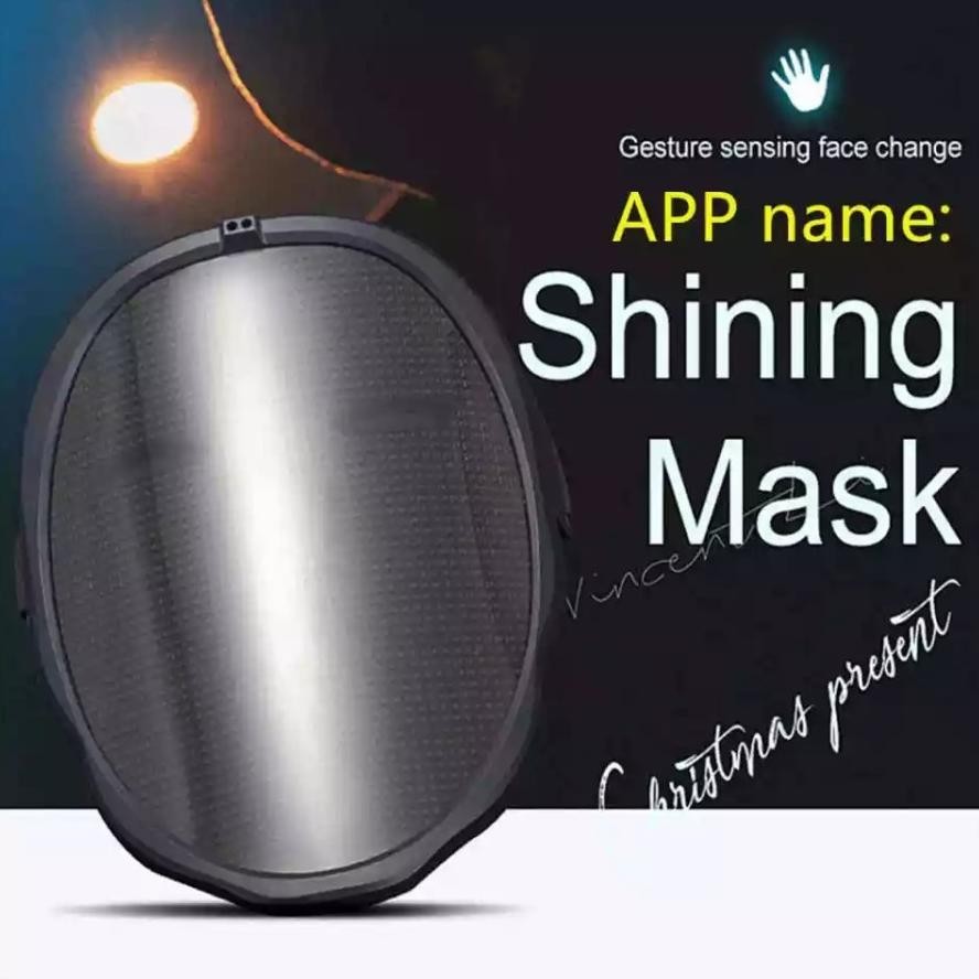 Jual BDC mask halloween party led animation bluetooth topeng shining mask boywithuke TERLARIS ...