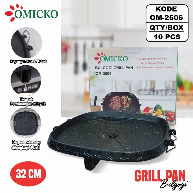 Jual Bulgogi Grill Pan 32cm OMICKO/Alat Panggang Steak Yakiniku Grill ...