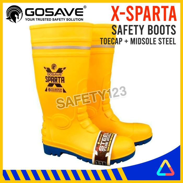Jual GOSAVE XSPARTA SEPATU SAFETY SHOES BOOTS UJUNG BESI MIDSOLE ANTI ...