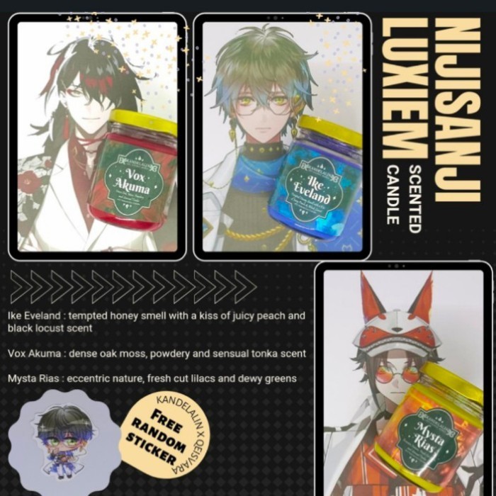 Jual Nijisanji En Luxiem Vtuber Lilin Aromaterapi Scented Candle Vox ...