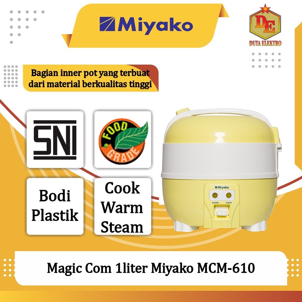 Jual Magic Com 1 Liter Miyako MCM 610 | Shopee Indonesia