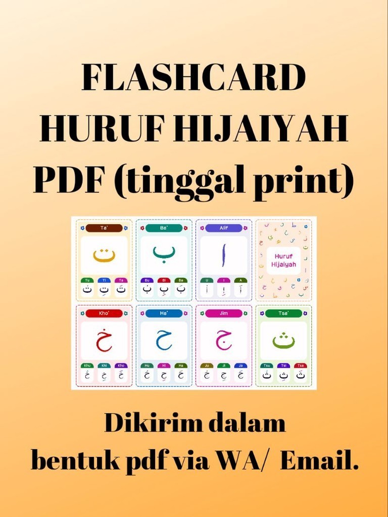 Jual Flashcard Huruf Hijaiyah tinggal Print (pdf) | Shopee Indonesia