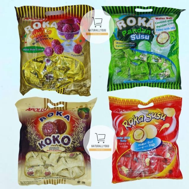 Jual Apollo Roka Waffer Ball 50S (300Gr/250Gr) Original / Susu / Pandan ...