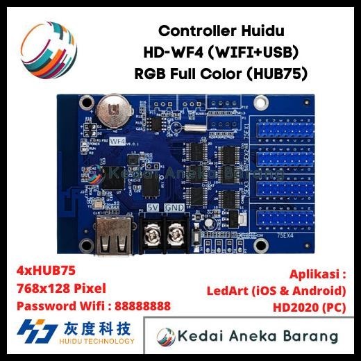 Jual TERBARU CONTROLLER HUIDU HD-WF4 WIFI RGB FULL COLOR RUNNING TEXT ...